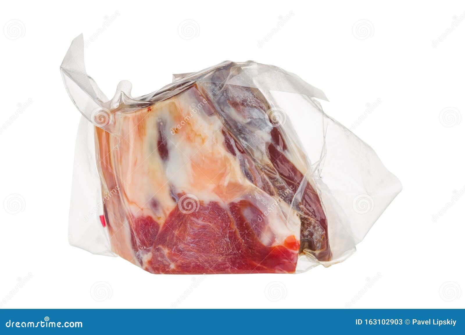 Vacuum Sealed Fresh Pork Meat on White Background Stock Image - Image ...