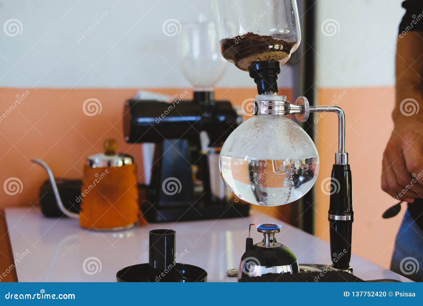 Vacuum Syphon Coffee Maker. Alternative Brewing Method Stock Photo ...