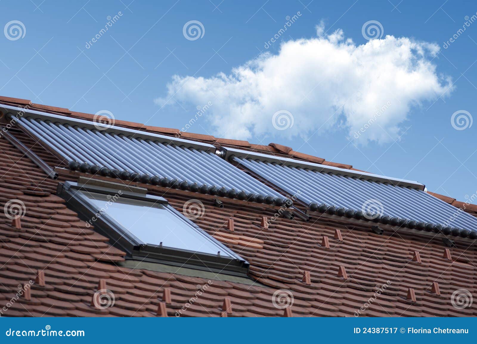 Vacuum tube solar panels stock image. Image of ecological - 24387517
