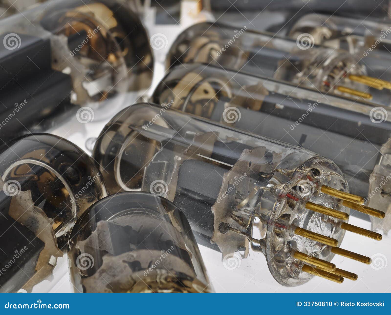 Vacuum tubes stock photo. Image of metallic, background - 33750810