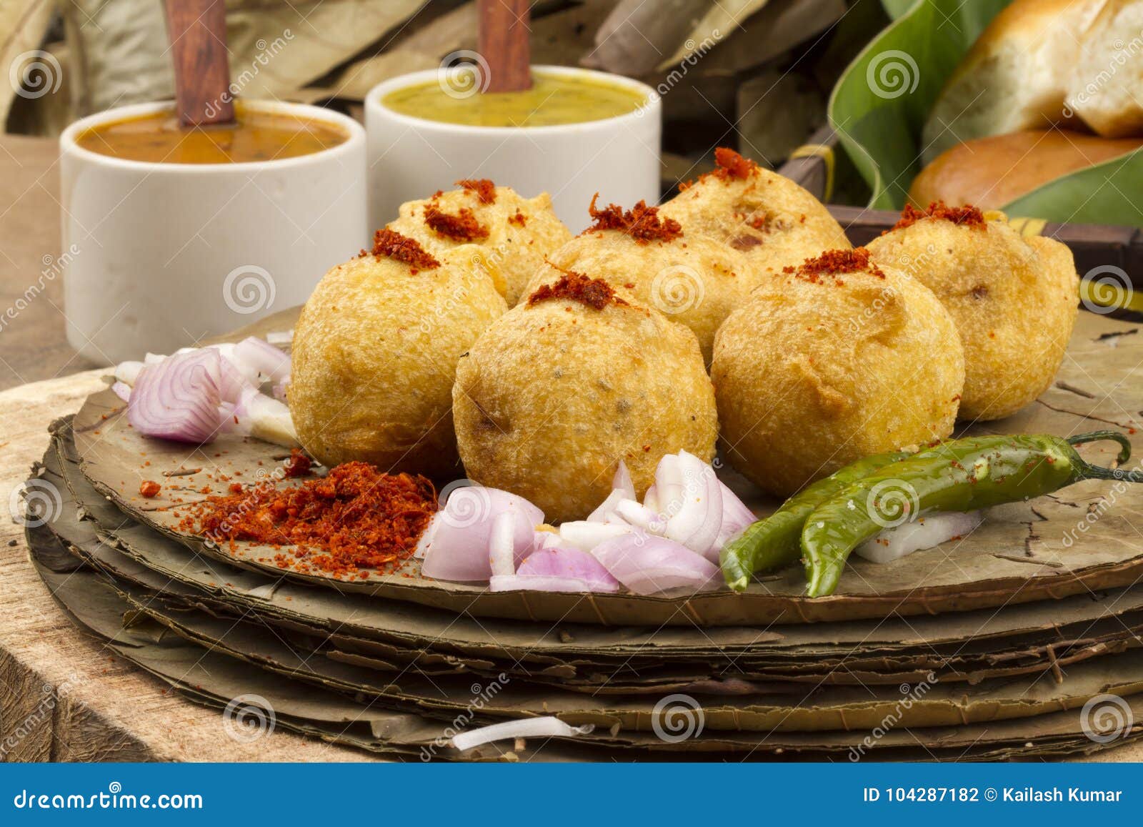 Vada Pav stock photo. Image of food, pakoda, asian, batata - 104287182