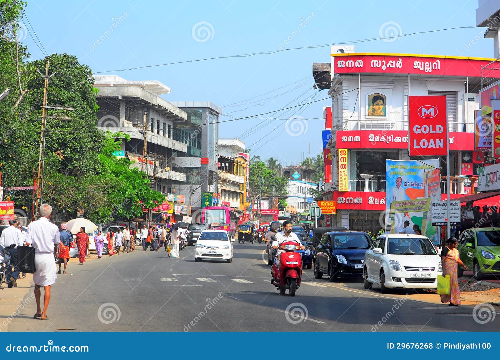 Vadakkencherry : Downtown Kerala, India Editorial Stock Photo - Image ...