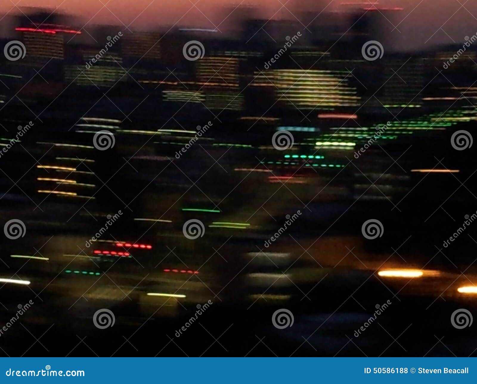 Vage Stadslichten Bij Nacht Stock Foto - Image of sinaasappel, blauw ...