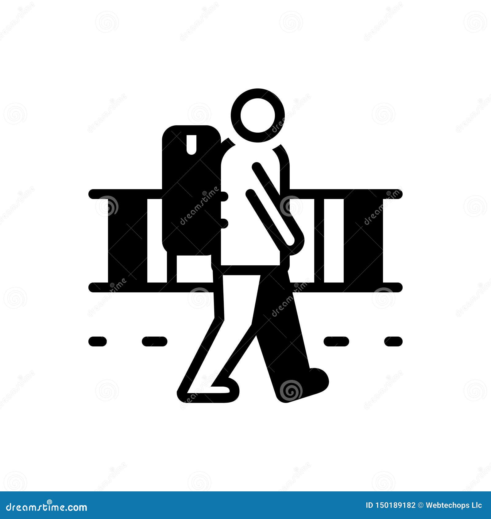 Black Solid Icon for Vagrant, Strolling and Rangy Stock Vector ...