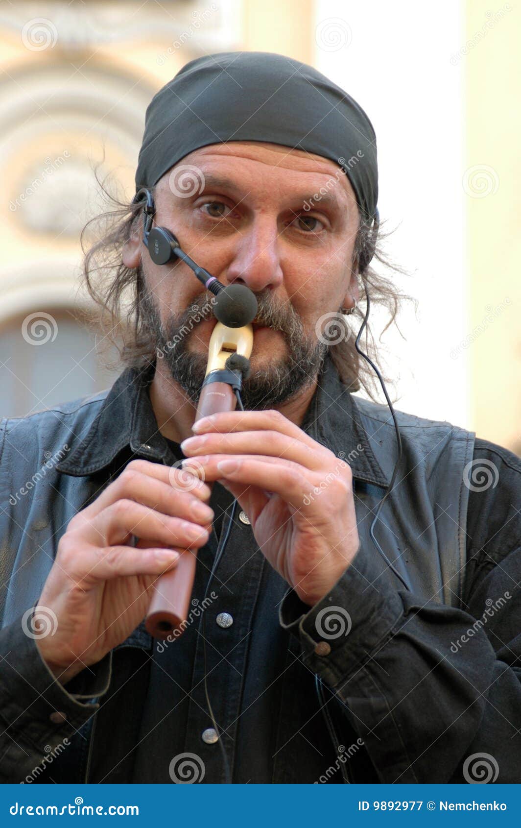Vagrant musiciant stock image. Image of flutist, moustache - 9892977