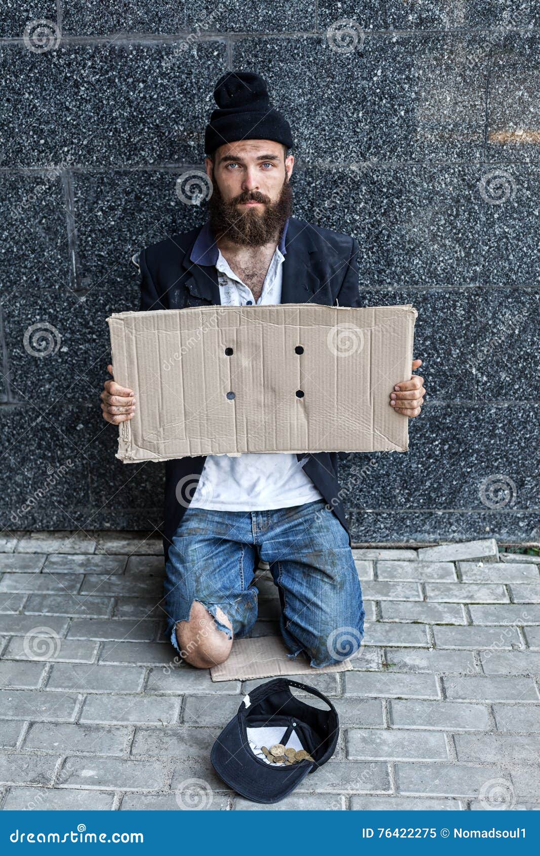 Vagrant on the street stock image. Image of helpless - 76422275