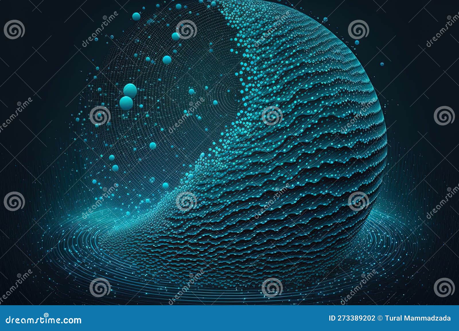Vague Digital Wave the Background is a Blue Circle. Futuristic Wave ...