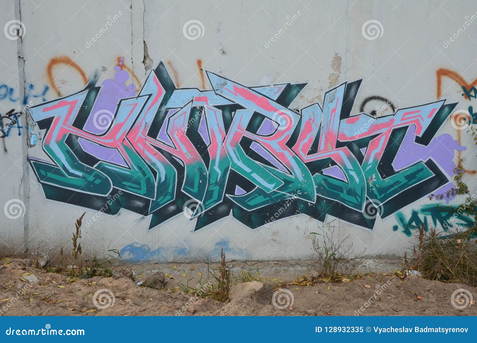 A Vague Graffiti Inscription on the Wall Editorial Image - Image of ...