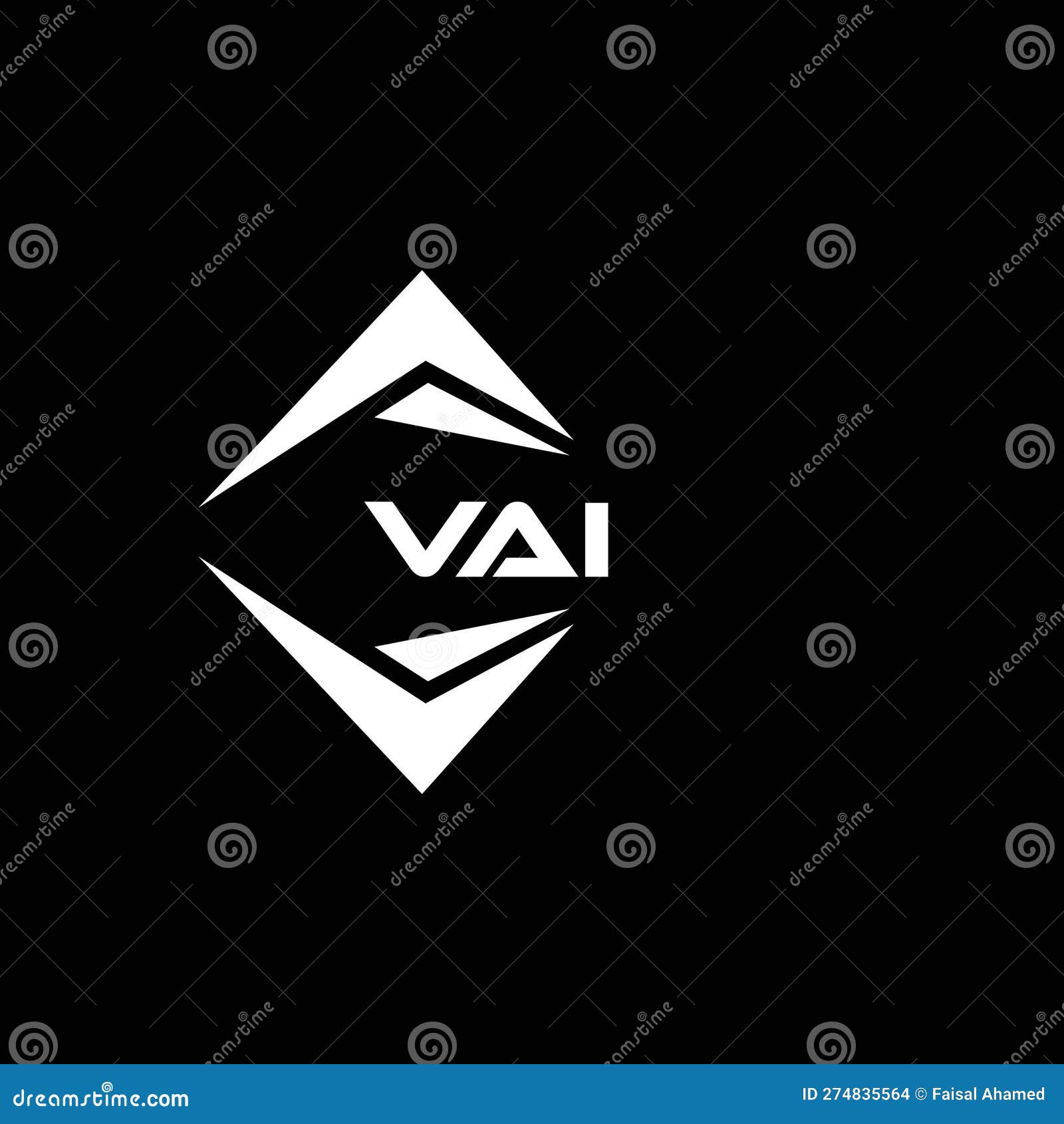VAI Abstract Technology Logo Design on Black Background. VAI Creative ...