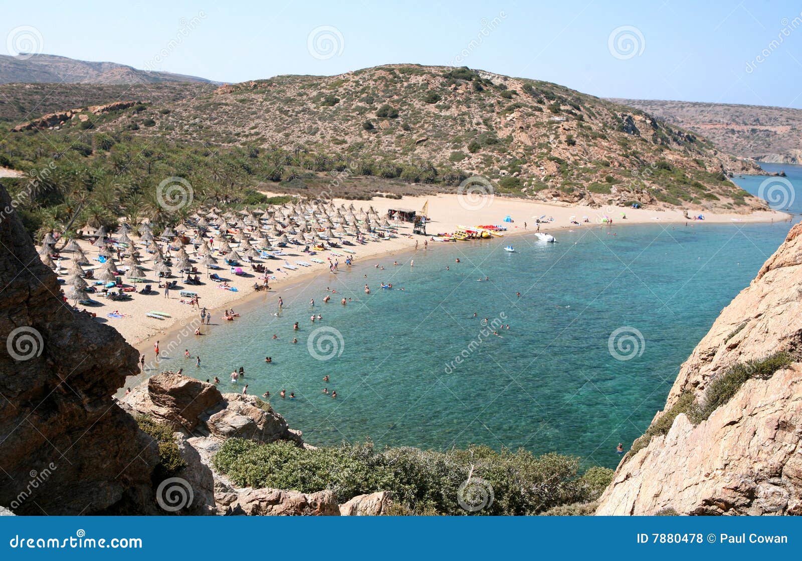 Vai beach, Crete stock photo. Image of holidaymakers, swimming - 7880478