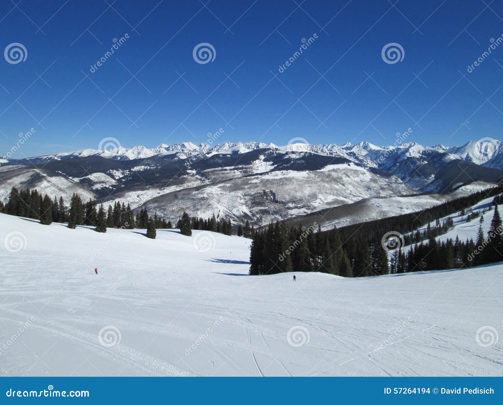 Vail Mountain Ski Path in Winter Stock Photo - Image of mountain ...