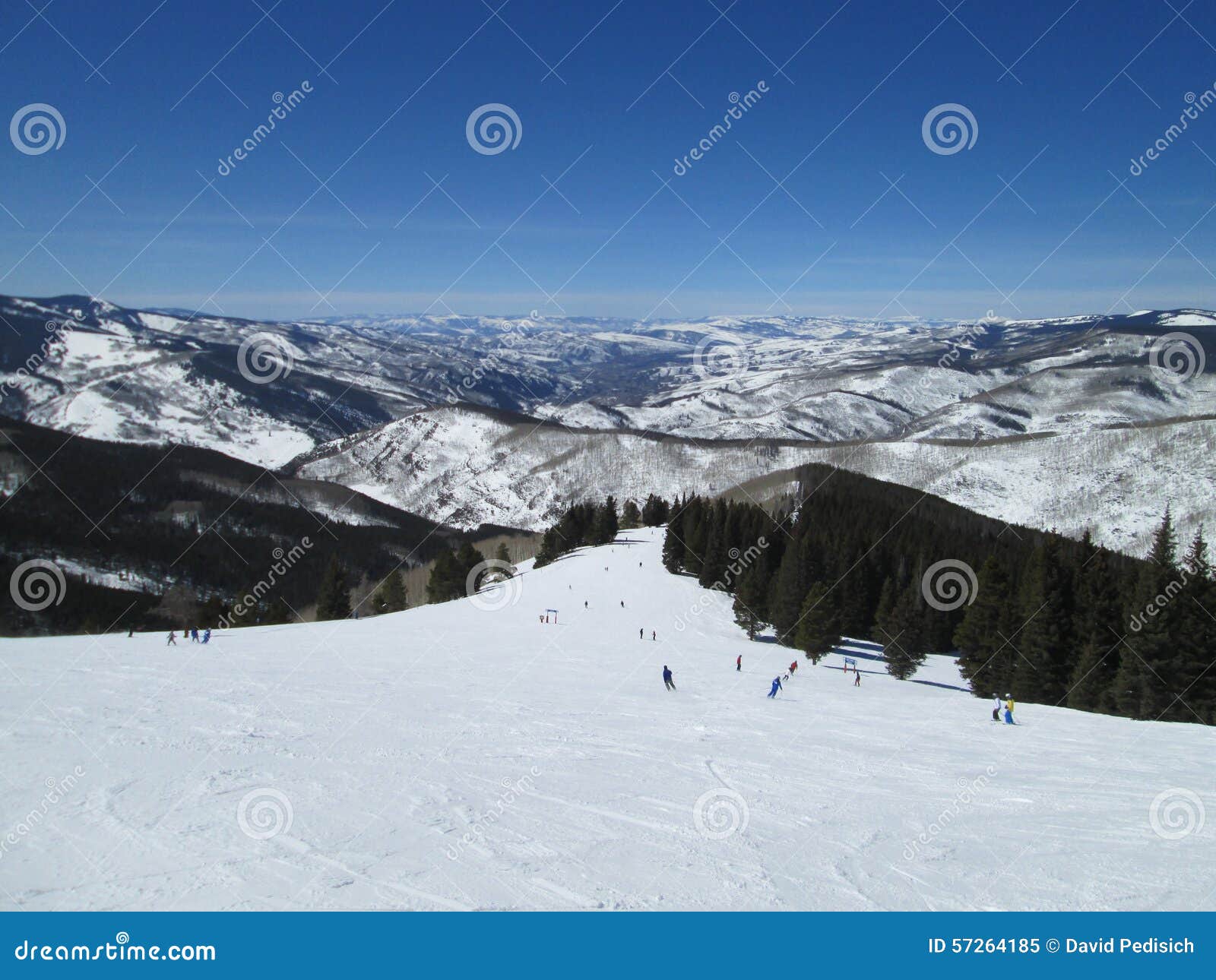 Vail Mountain Ski Path in Winter Stock Image - Image of mountain, snow ...
