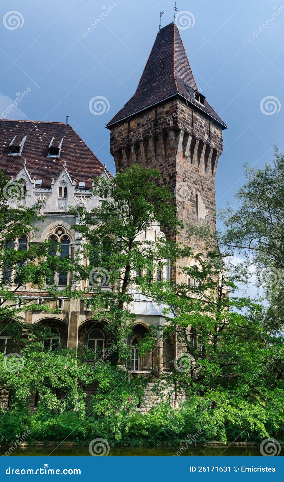 Vajdahunyad Fortress Gothic Tower in Budapest Stock Image - Image of ...