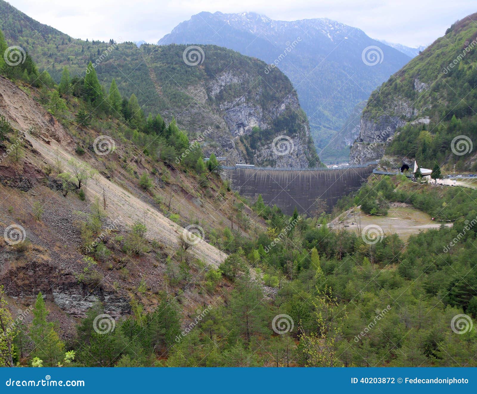 Vajont Dam Seen Monte Toc Landslide 2 Stock Photos - Free & Royalty ...
