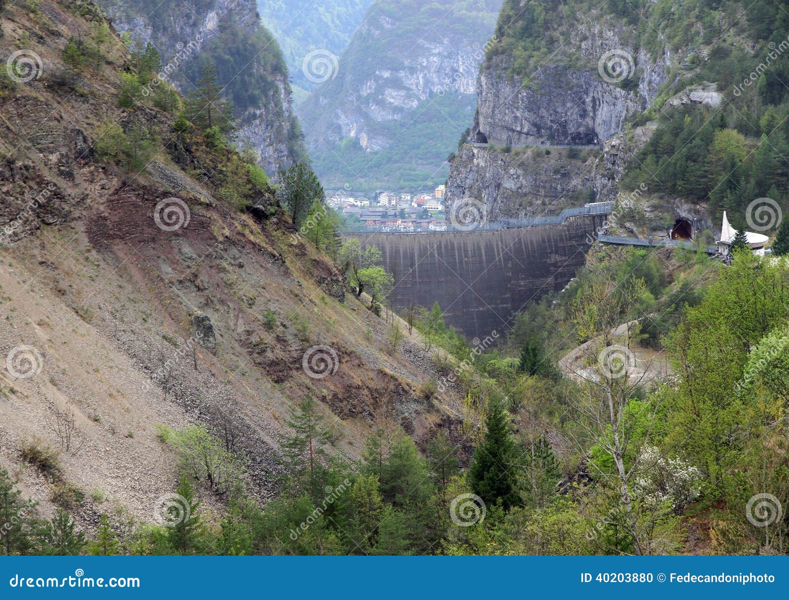 Vajont Dam Seen From The Monte Toc Landslide 2 Stock Photography ...