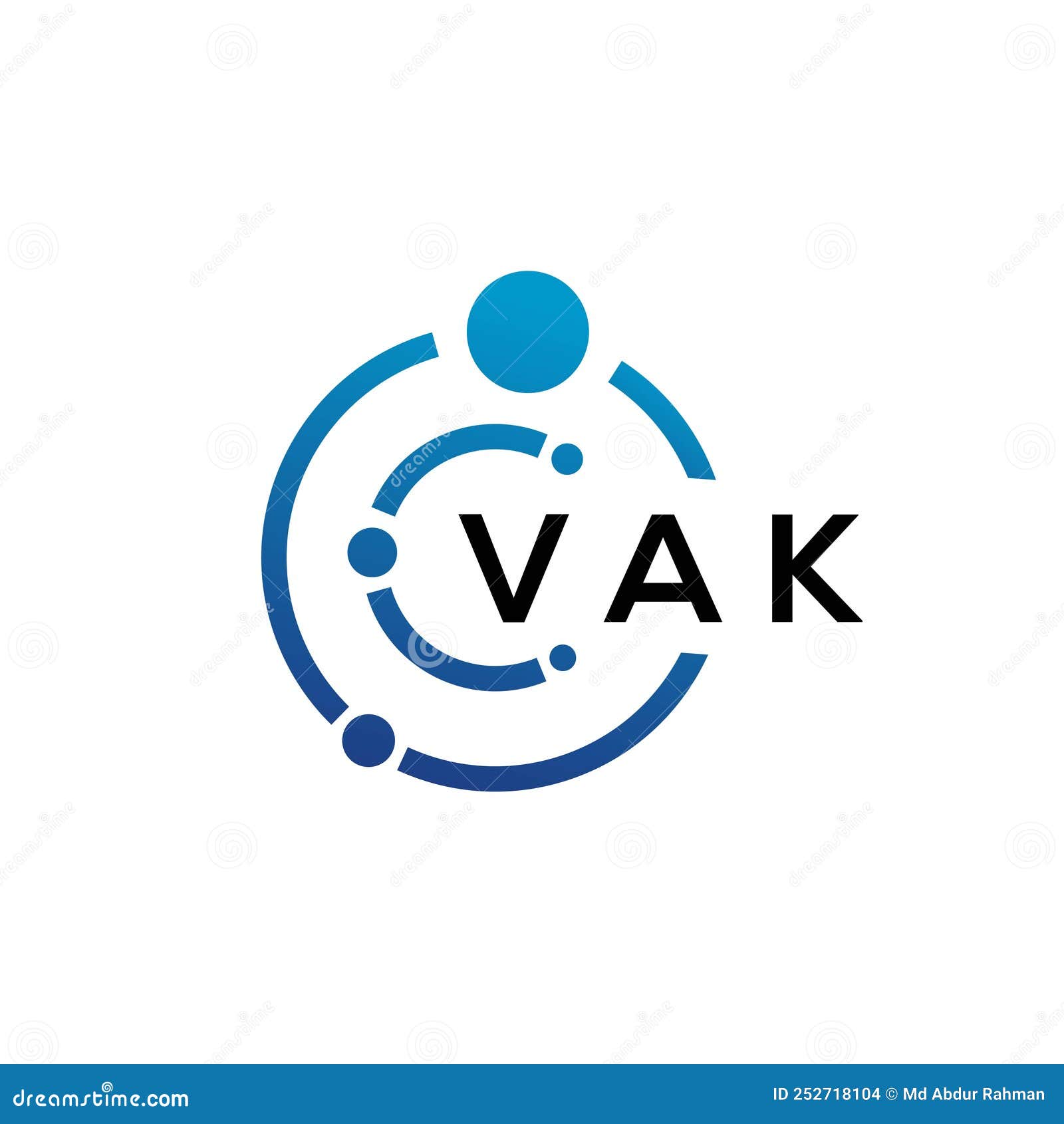 VAK Letter Technology Logo Design On White Background. VAK Creative ...