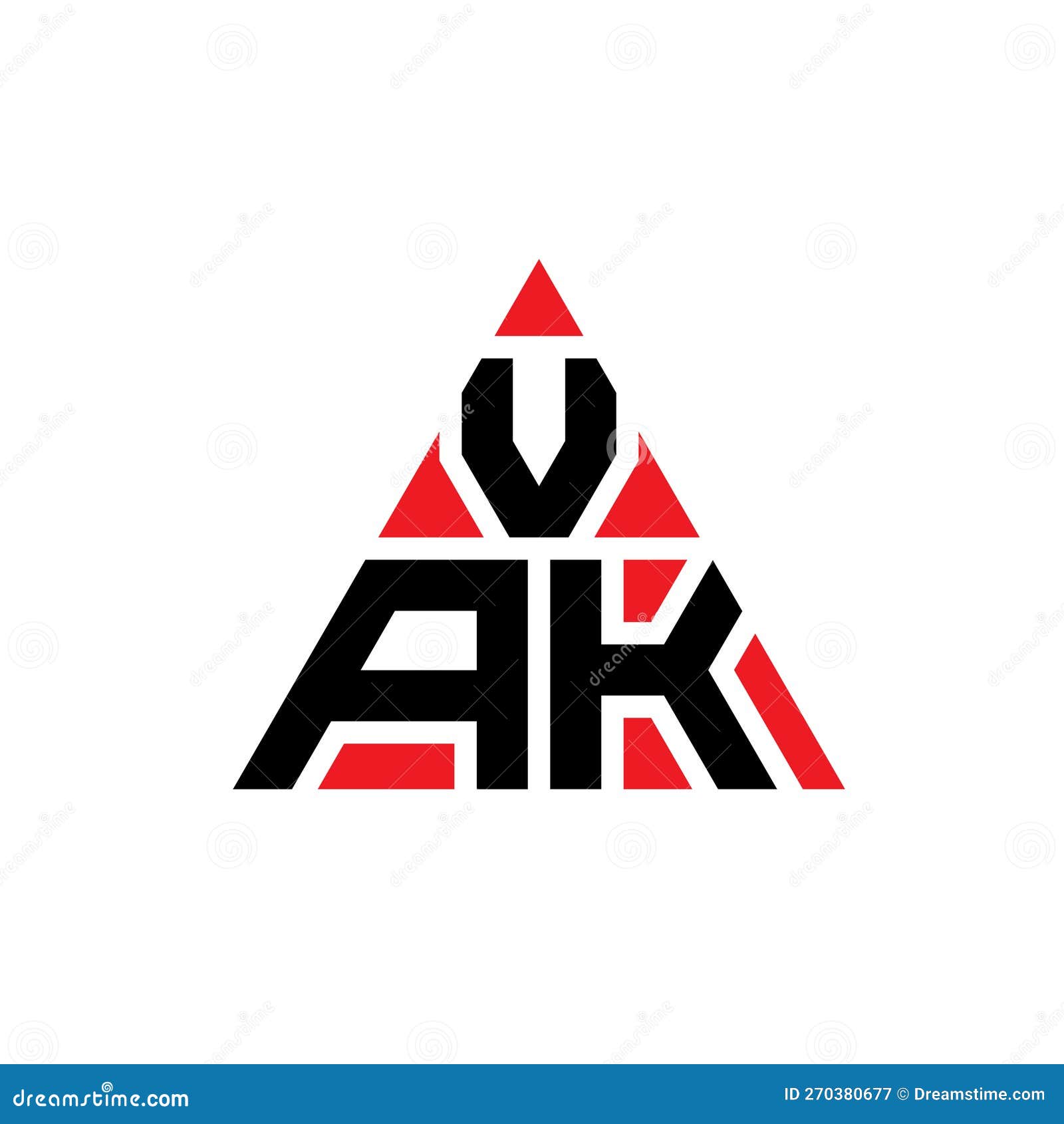 VAK Triangle Letter Logo Design with Triangle Shape. VAK Triangle Logo ...