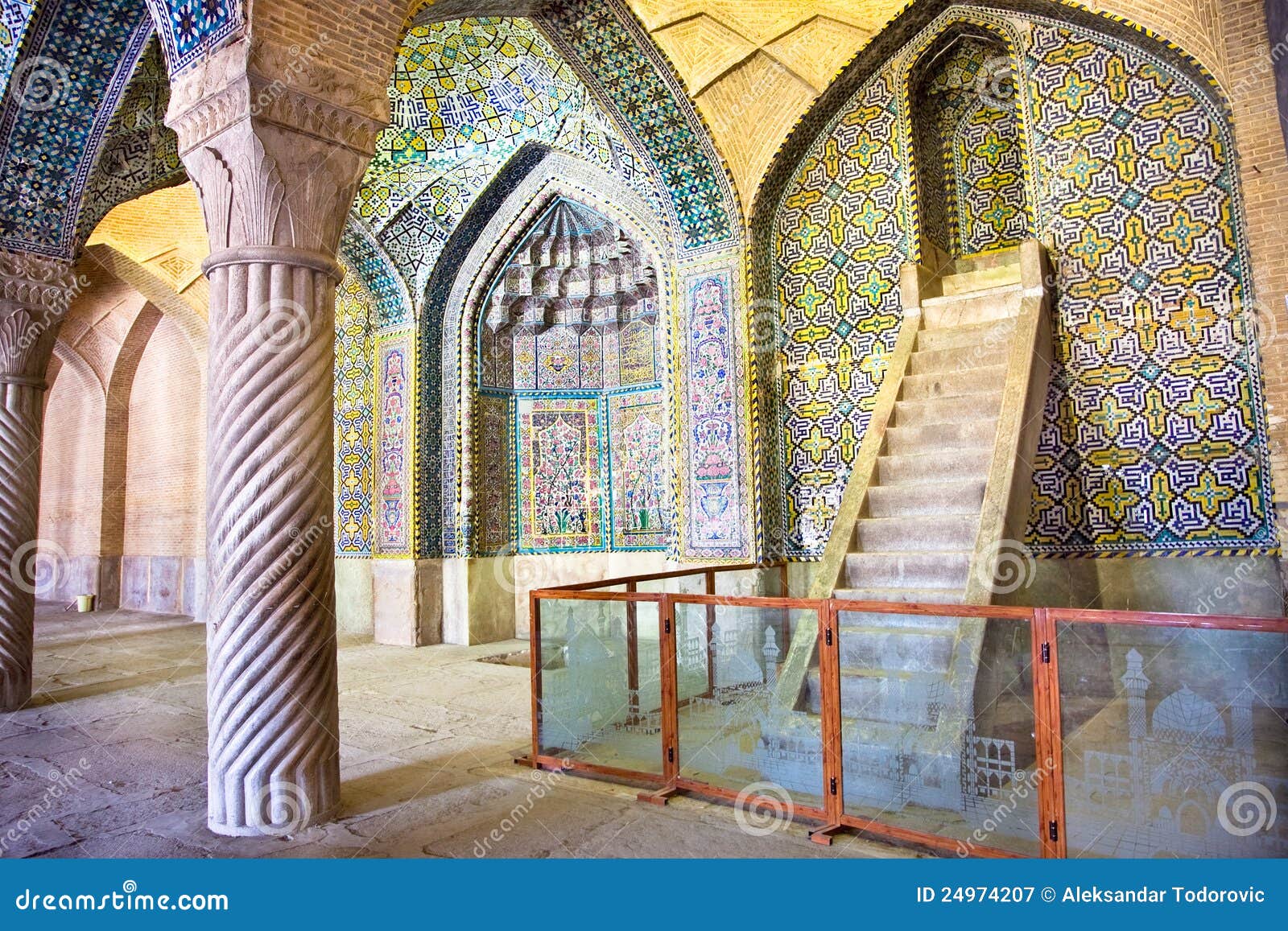 Vakil Mosque, Pillars of Prayer Hall Stock Image - Image of ...