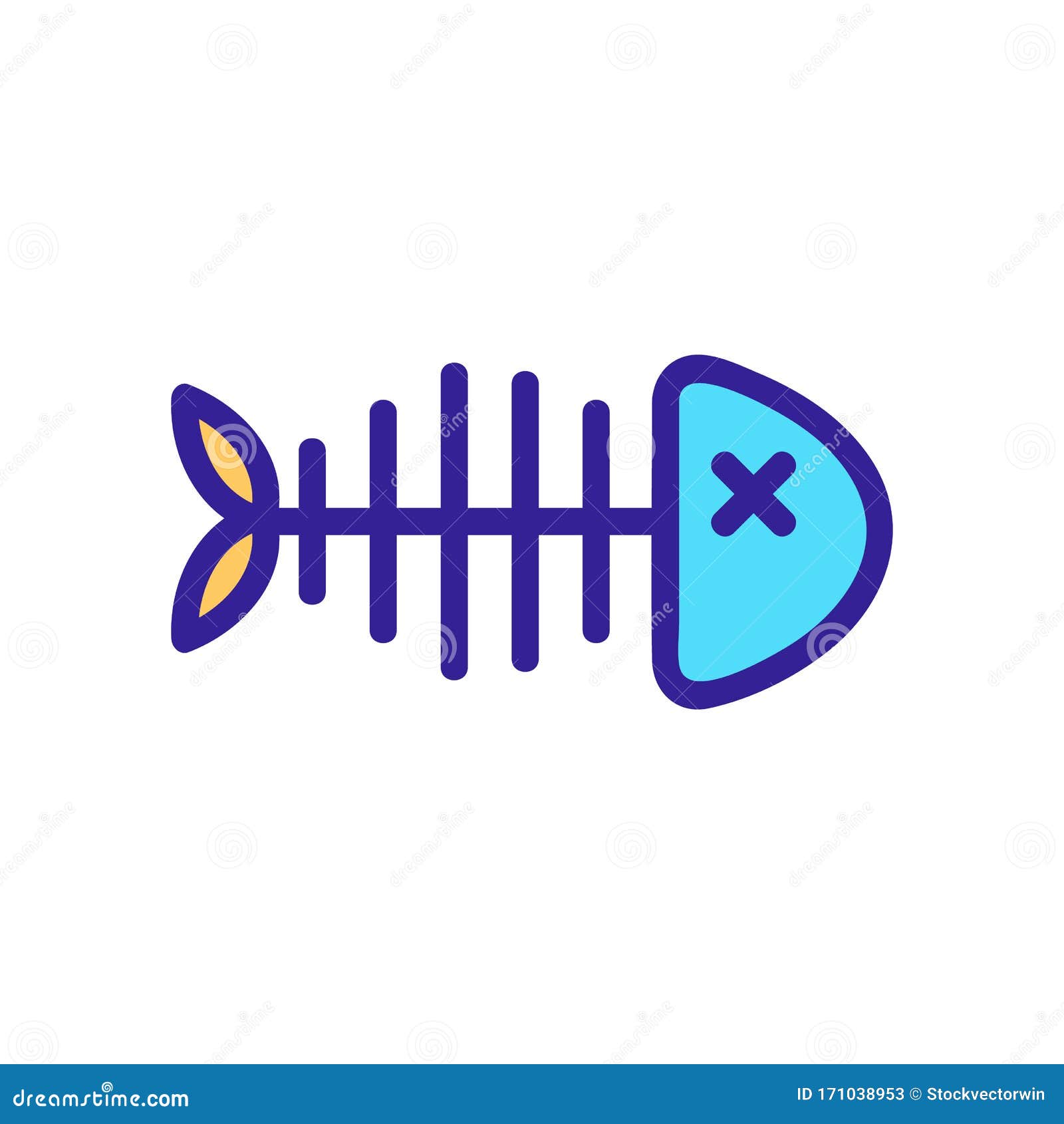 Vakkeletvector Van Dode Vis Afbeelding Geïsoleerd Contoursymbool Vector ...