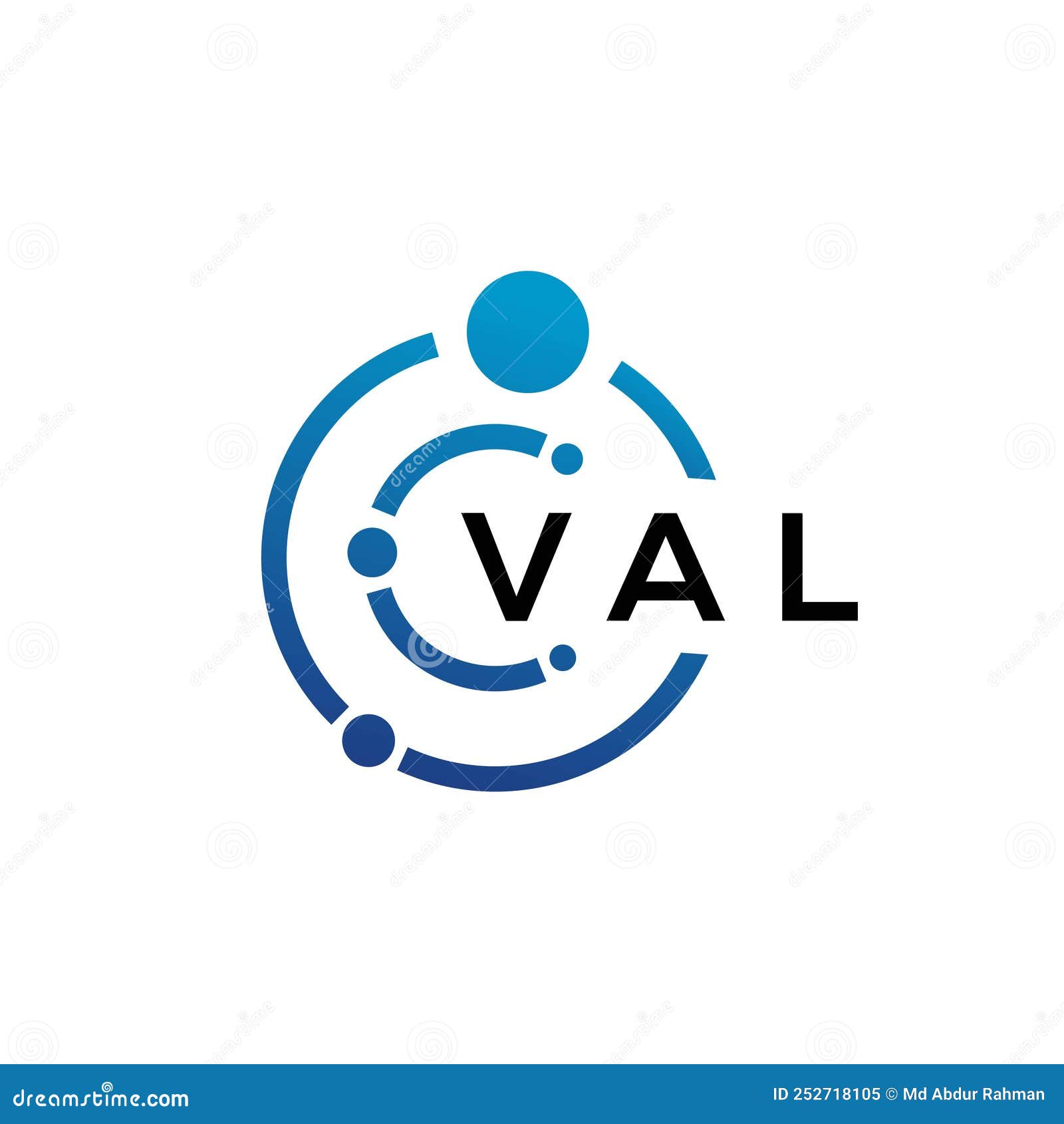 VAL Letter Technology Logo Design on White Background. VAL Creative ...