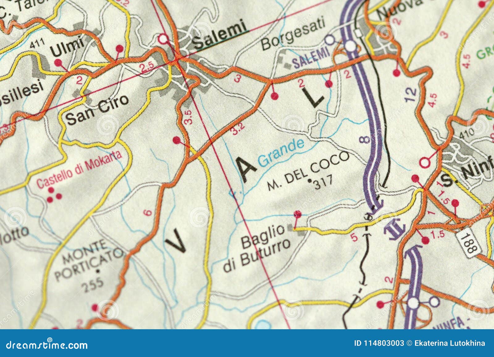 Val. Salemi. Map. the Islands of Sicily, Italy. Stock Image - Image of ...