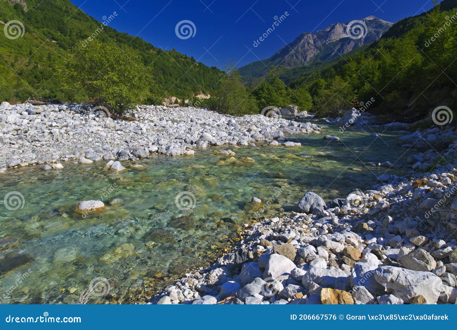 The Valbona River in Albania Stock Photo - Image of landscape, altitude ...