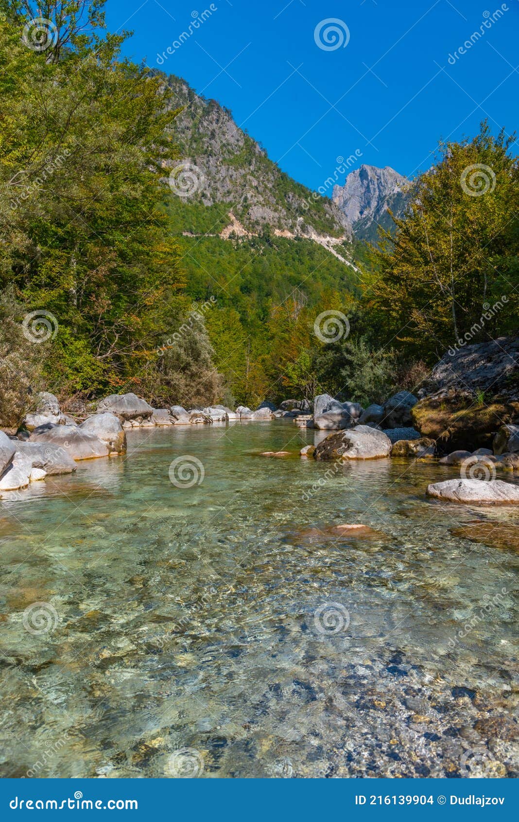 Valbona River Surrounded by Splendid Nature in Albania Stock Photo ...