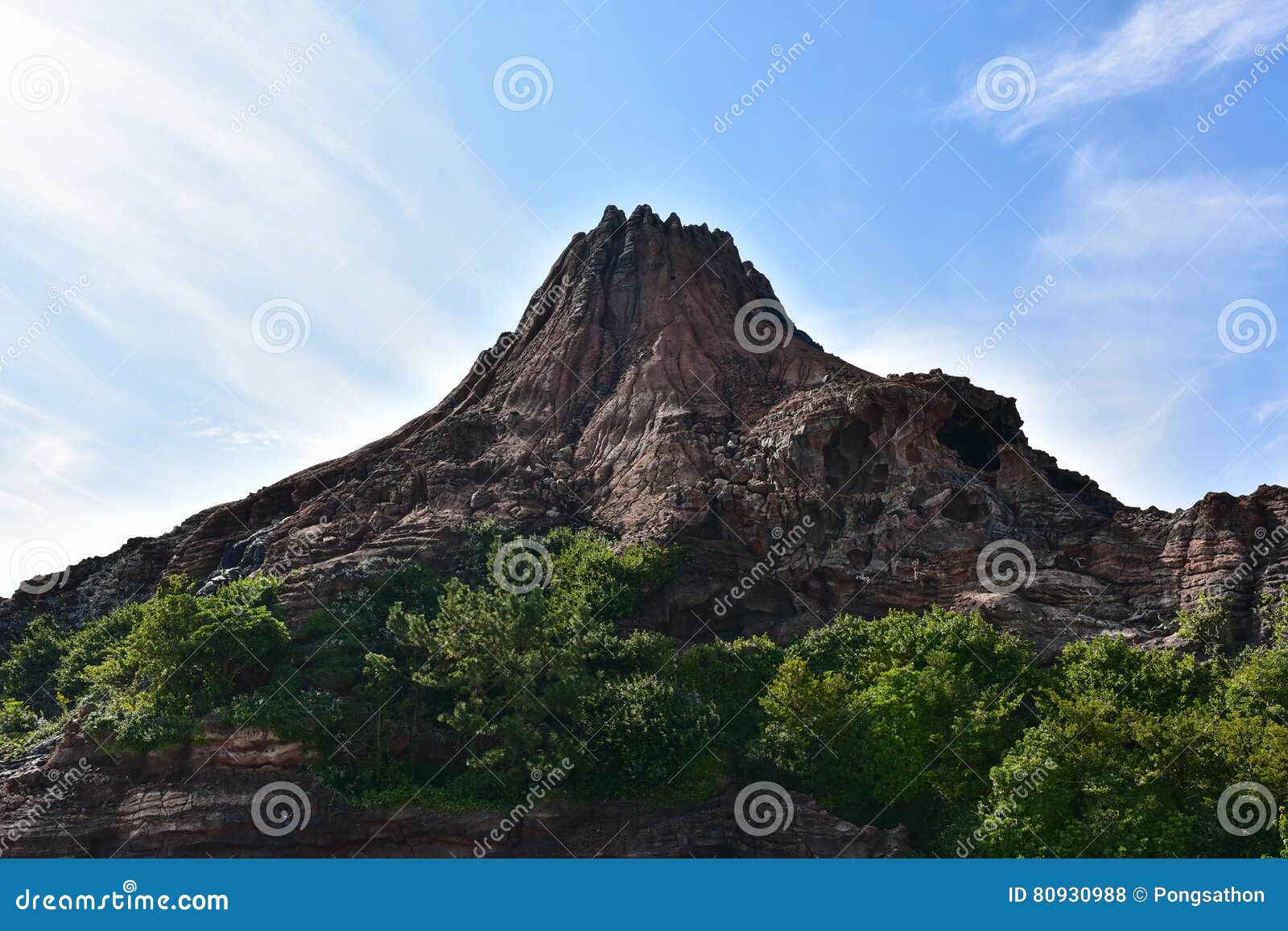 Valcano with blue sky stock photo. Image of nature, geology - 80930988