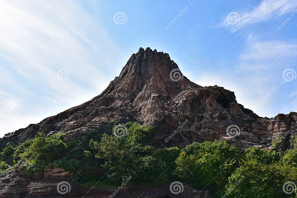 Valcano with blue sky stock photo. Image of nature, geology - 80930988