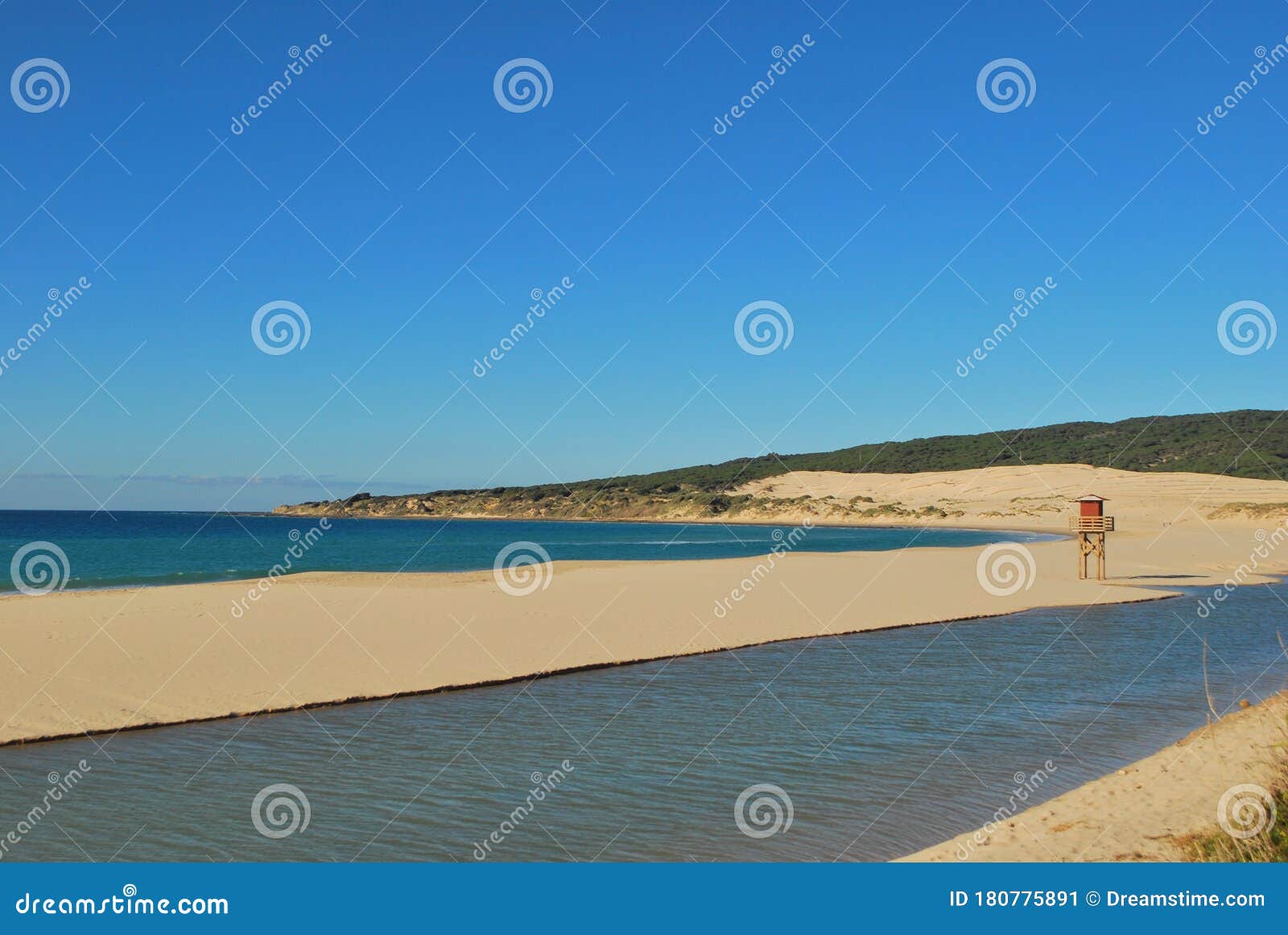 Valdevaqueros beach Tarifa stock image. Image of vacation - 180775891