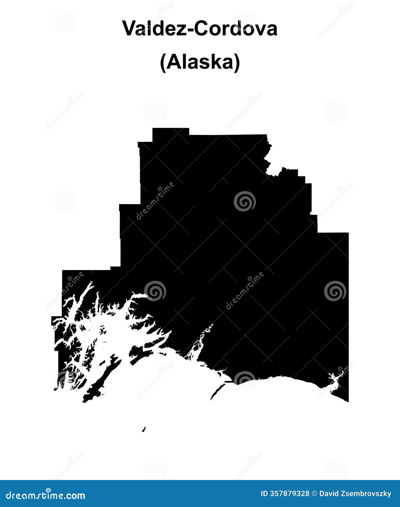 Valdez-Cordova Outline Map Vector Illustration | CartoonDealer.com ...