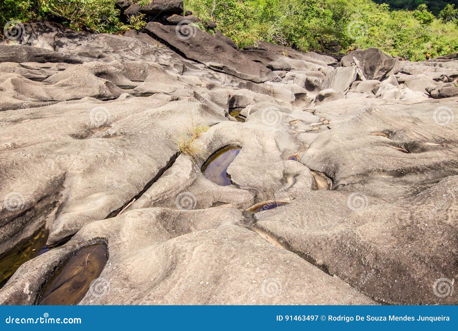 Vale Da Lua Waterfall, Chapada Dos Veadeiros Stock Image - Image of ...