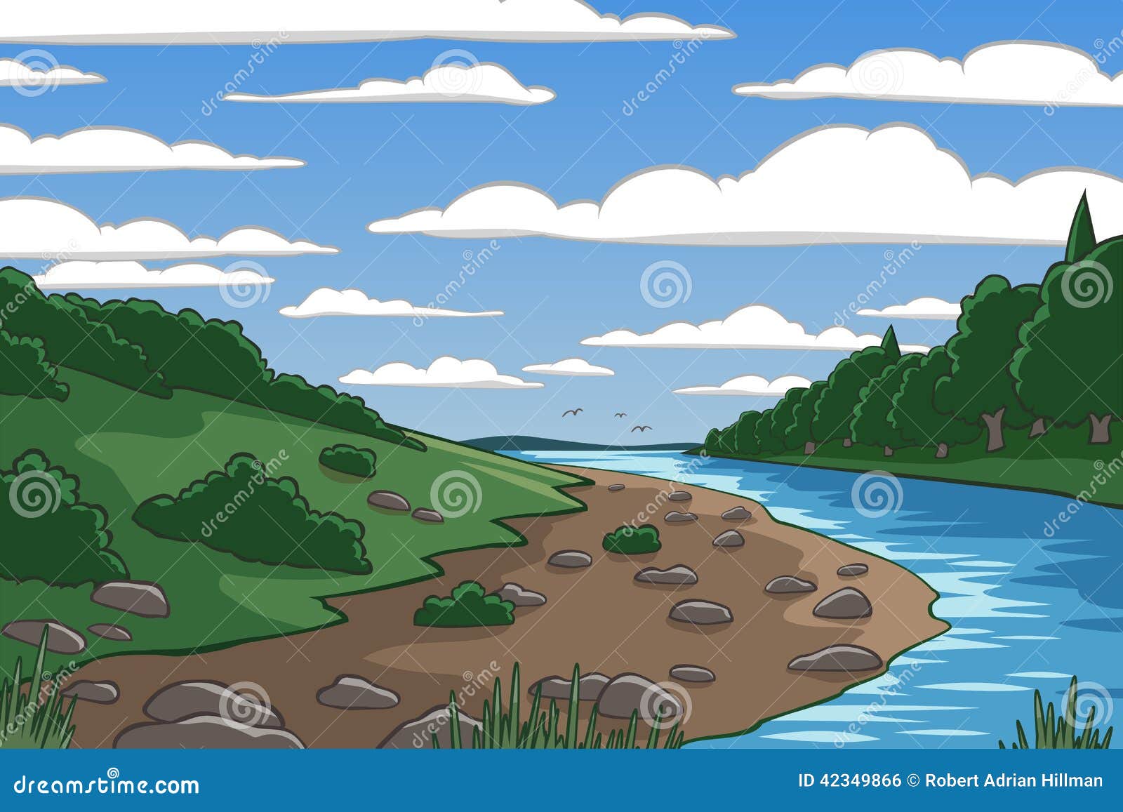 Vale dos desenhos animados ilustração do vetor. Ilustração de campo ...