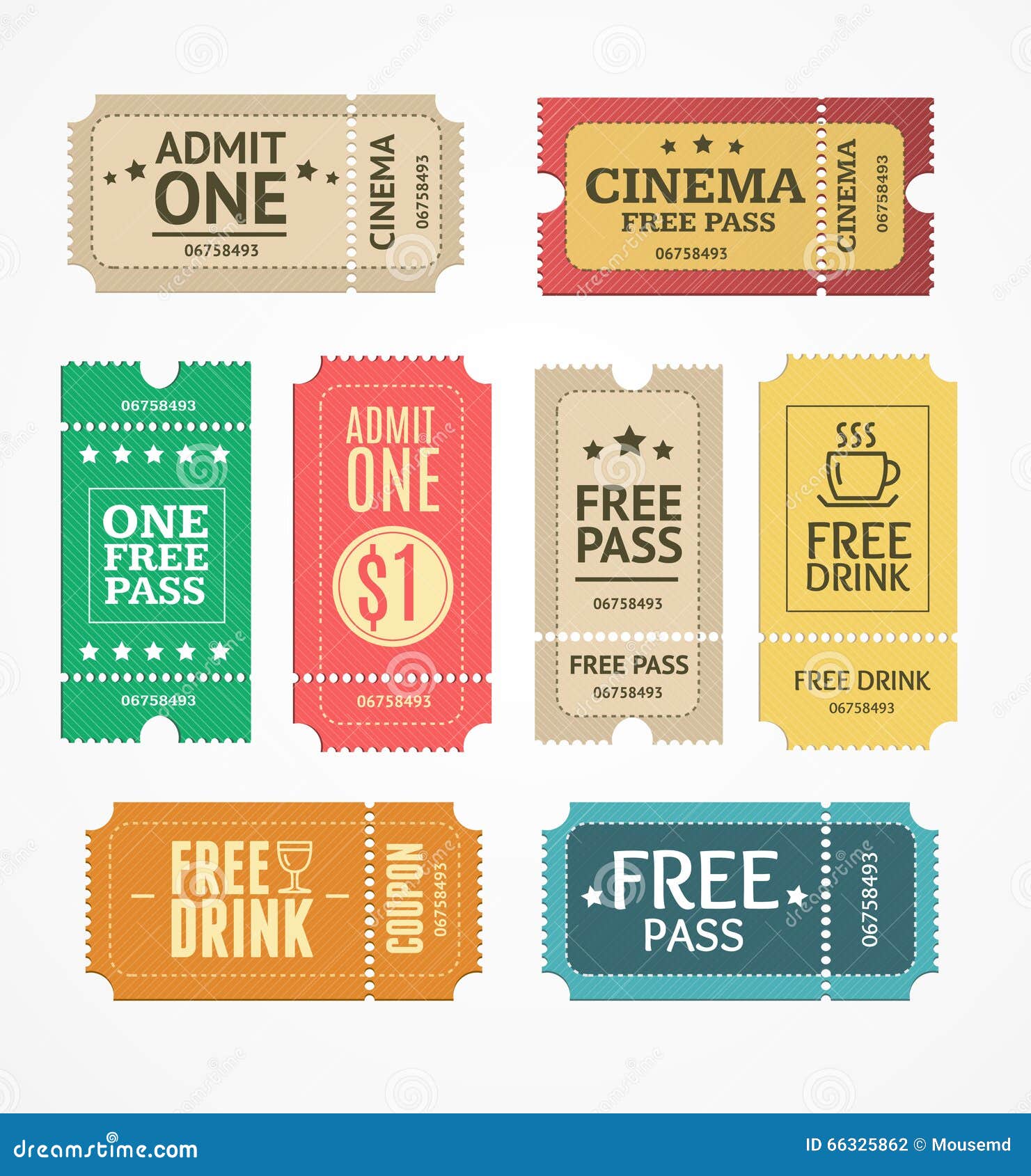 Vale E Bilhetes Ajustados Vetor Ilustração do Vetor - Ilustração de ...