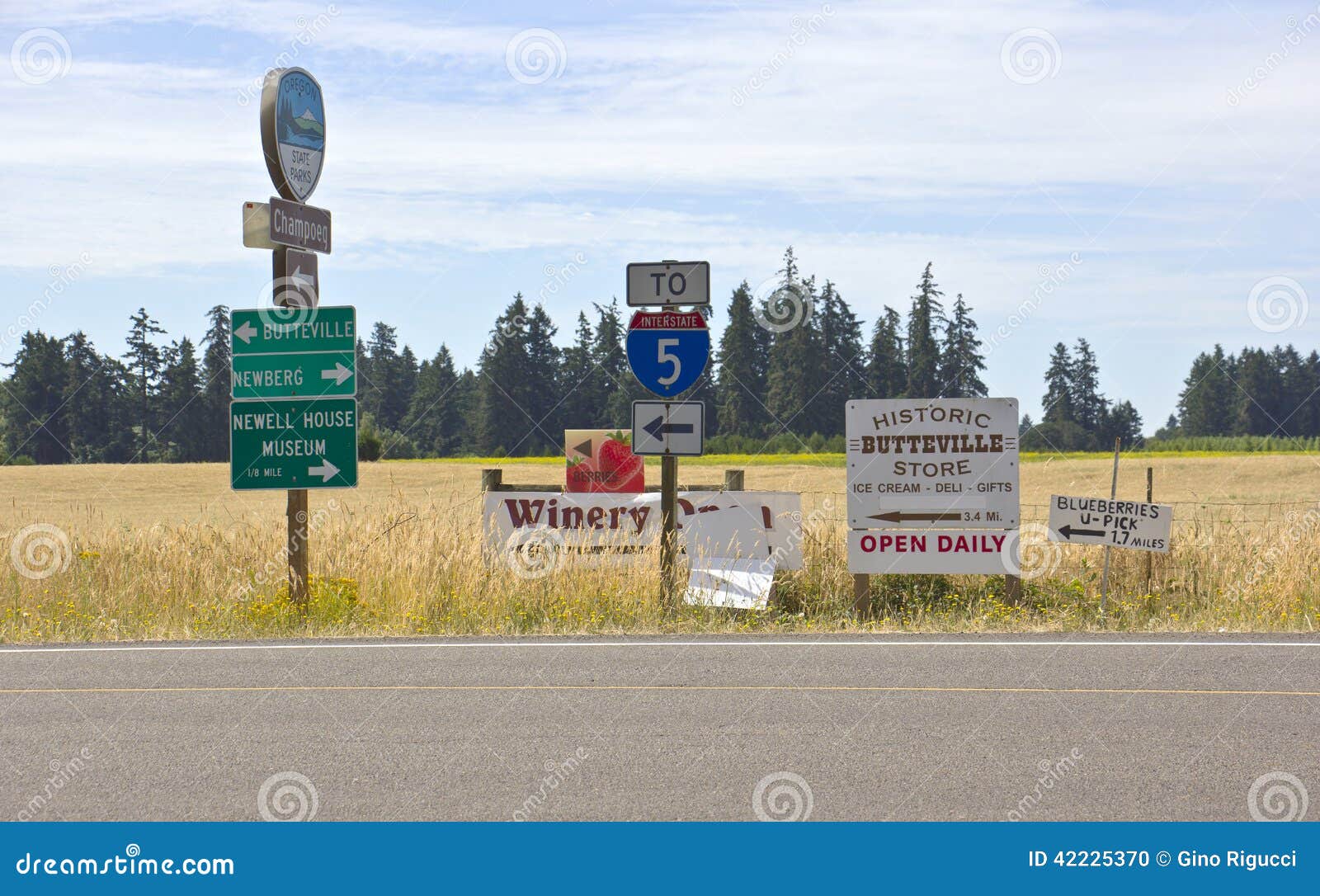 Vale Oregon De Willamette Dos Sinais De Rua Foto de Stock - Imagem de ...