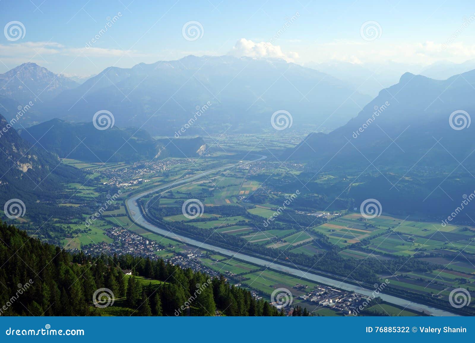 Vale and Rein in Lihtenstein Stock Photo - Image of valley, water: 76885322
