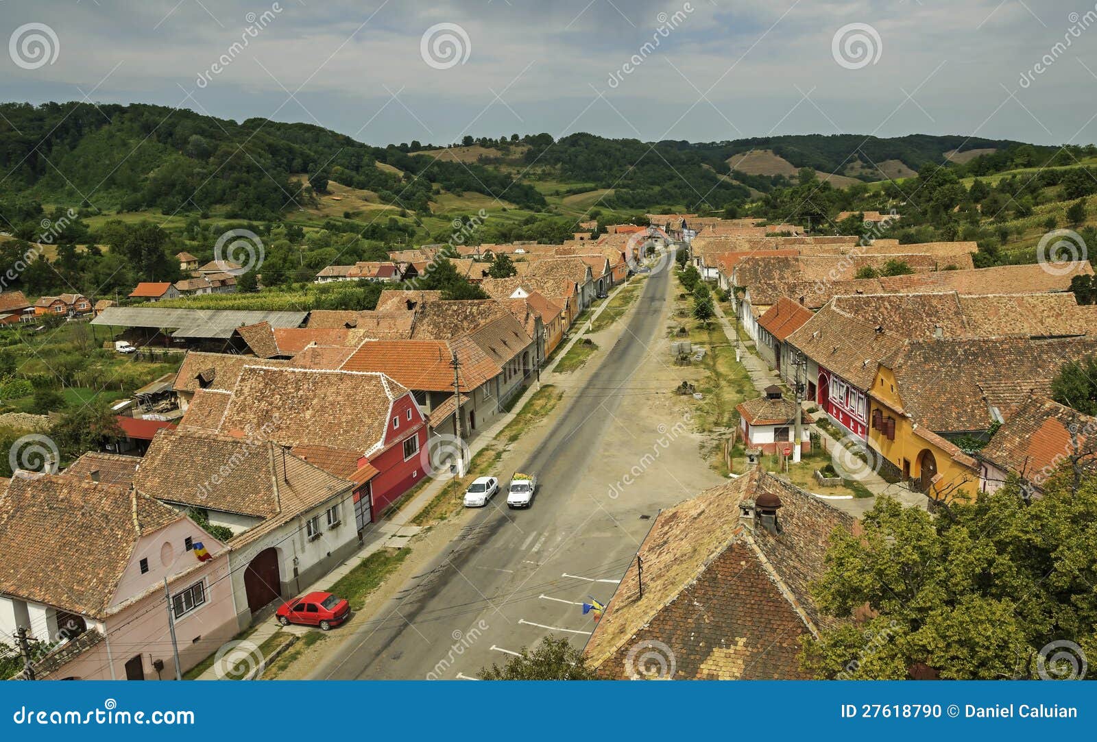 Valea Viilor tower view stock photo. Image of roof, aerial - 27618790