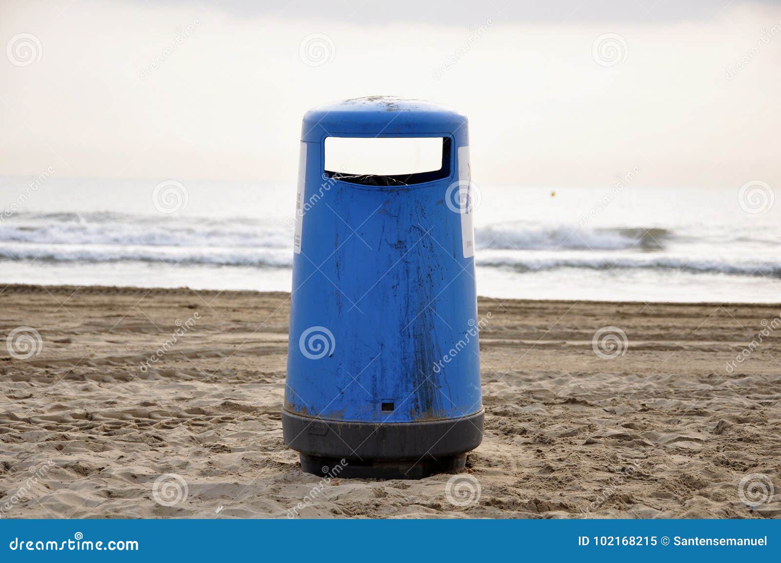 Valencia beach bin stock image. Image of beach, sandy - 102168215