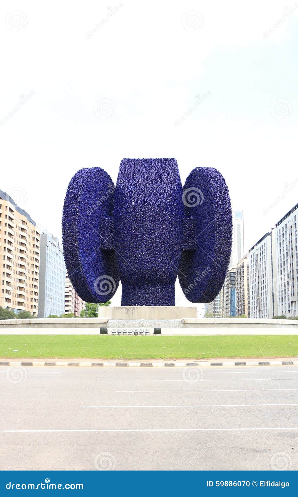 Valencia Blue Beniferri Roundabout Statue Stock Photo - Image of closer ...