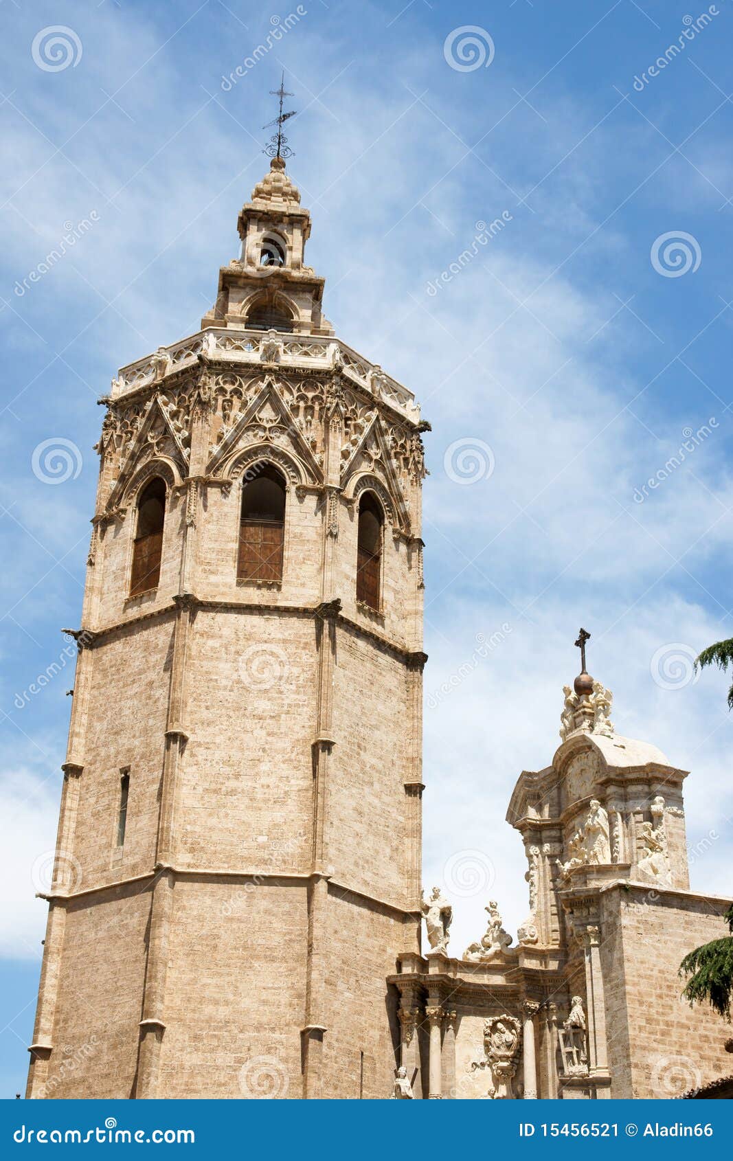Valencia Cathedral and the Miguelete Stock Image - Image of catholic ...