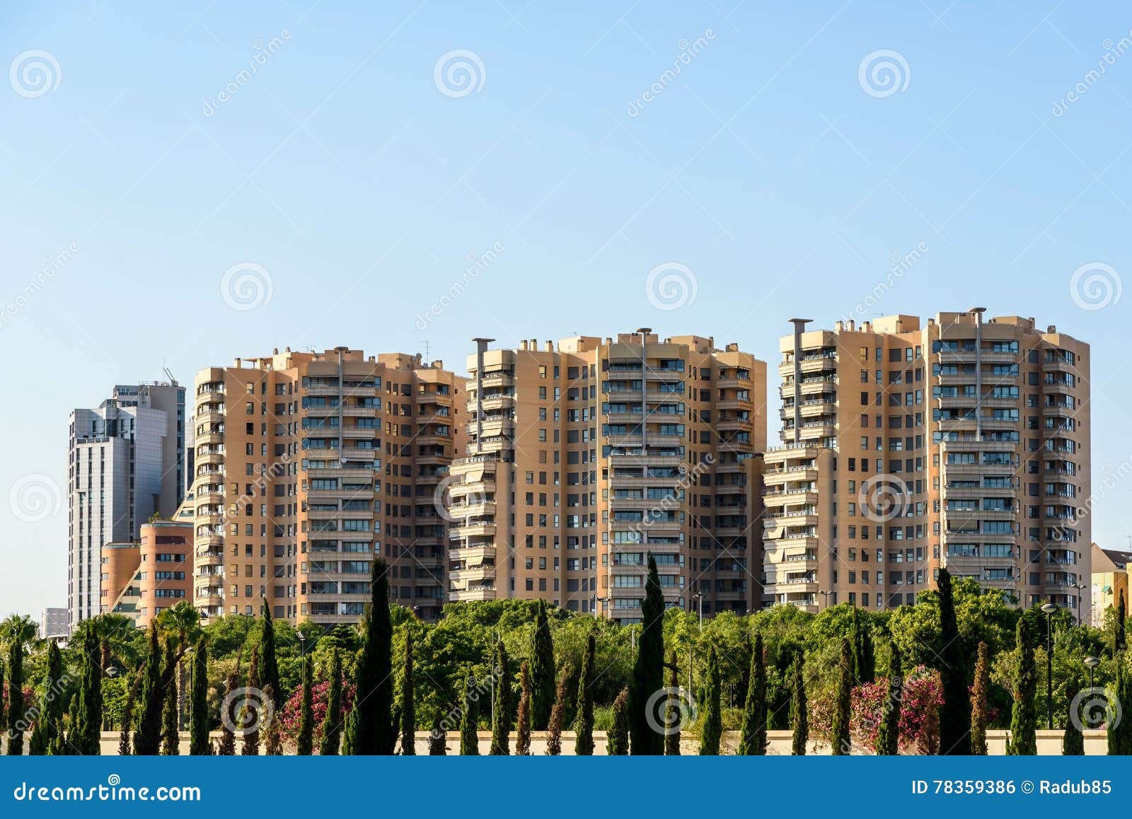 Valencia City Skyline in Spain Stock Photo - Image of central, famous ...