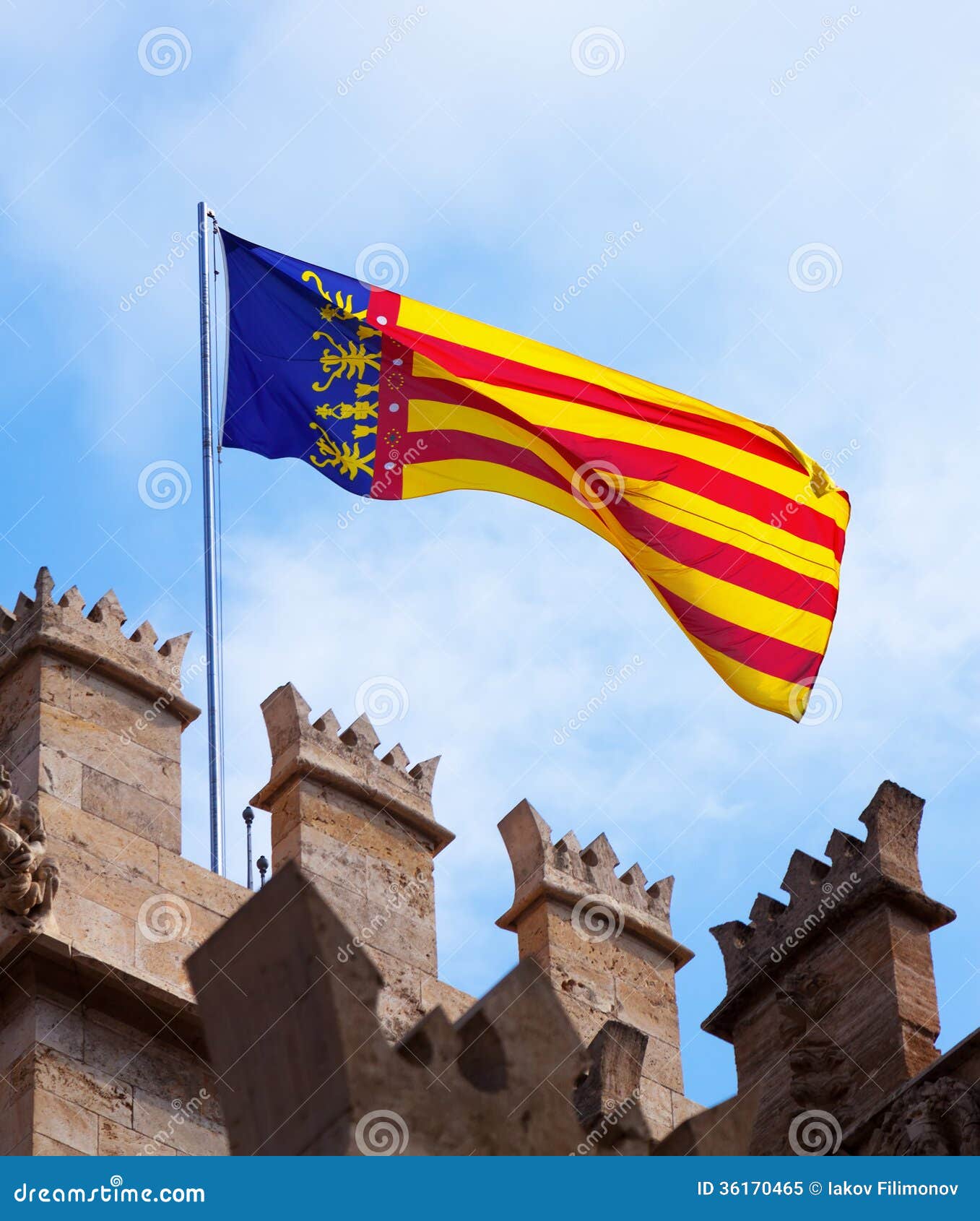 Valencia flag stock image. Image of coronada, symbol - 36170465