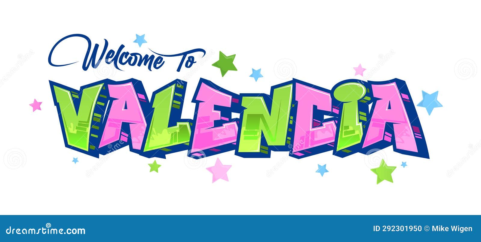 Valencia - Graffiti Styled Vector Logotype Design Stock Vector ...