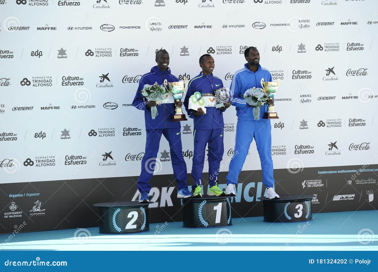 Valencia Men`s Marathon Runners Podium 2019 Editorial Photography ...