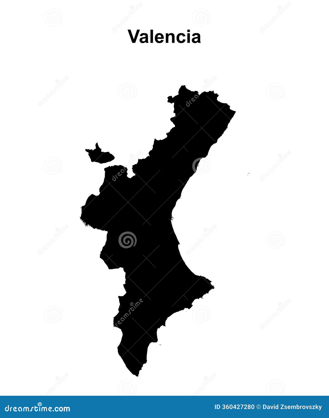 Valencia Outline Map Vector Illustration | CartoonDealer.com #361727592