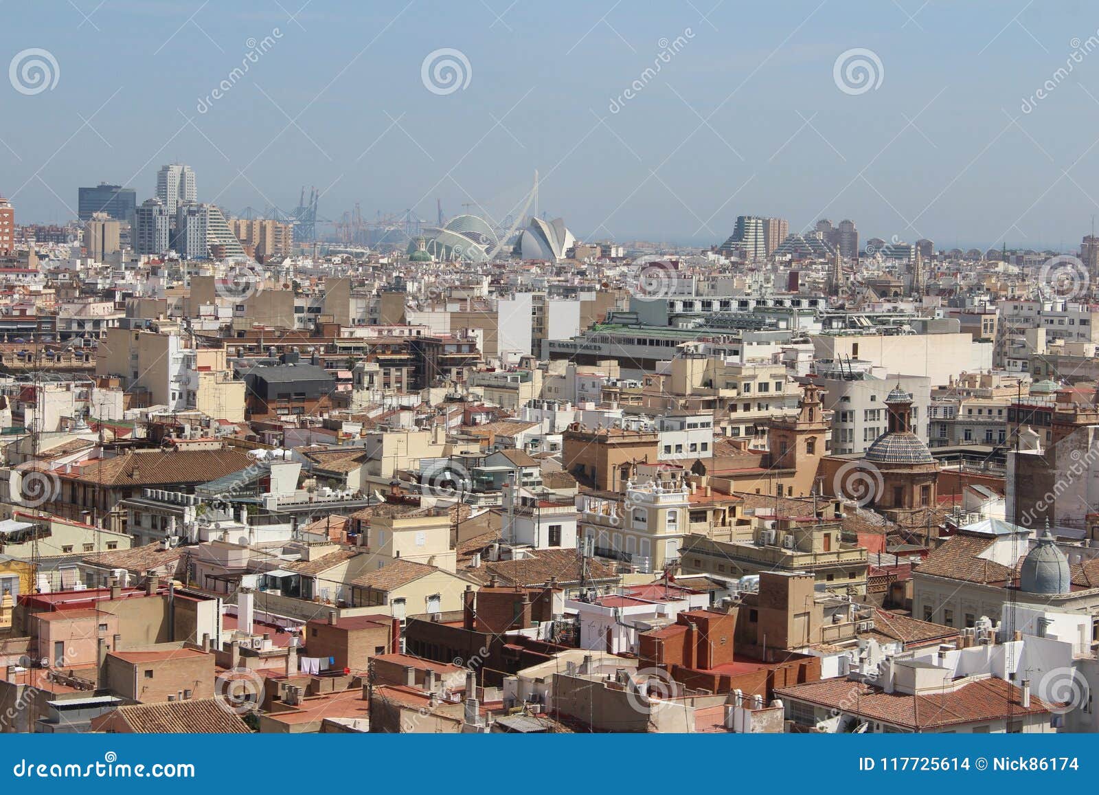 Valencia Skyline Da Torre Da Catedral Foto de Stock - Imagem de cidade ...