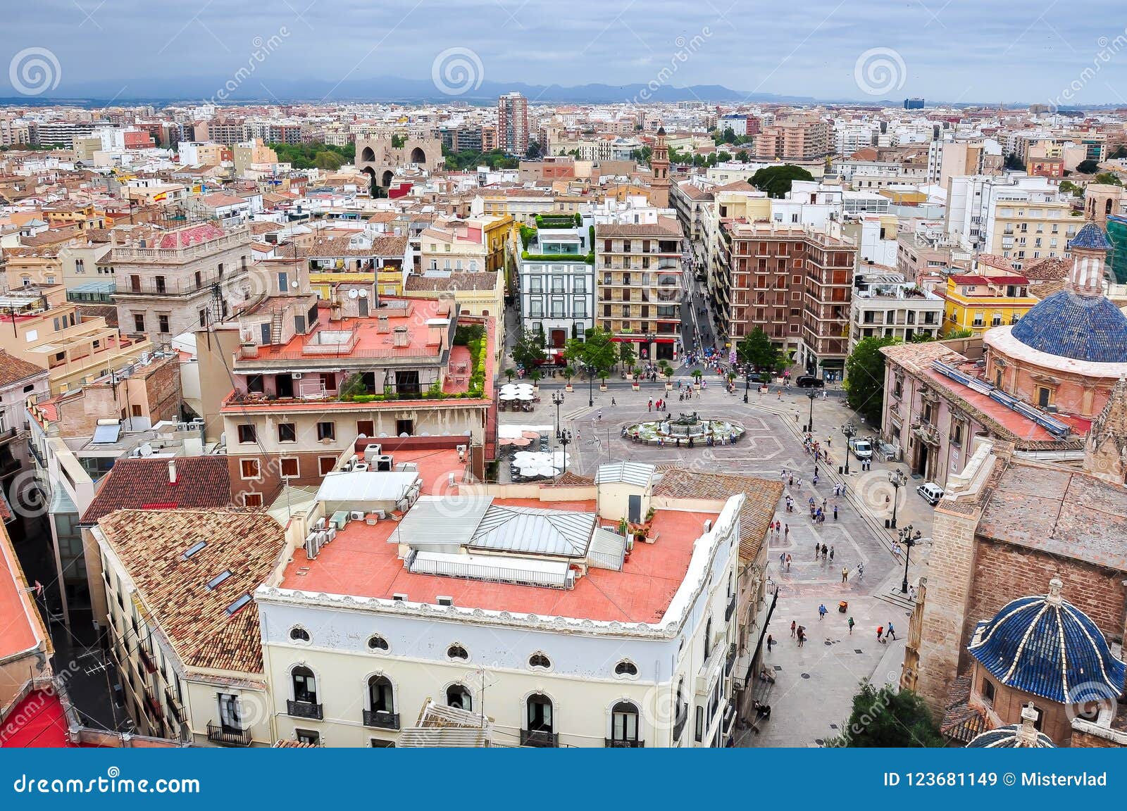 Valencia skyline, Spain stock image. Image of panorama - 123681149