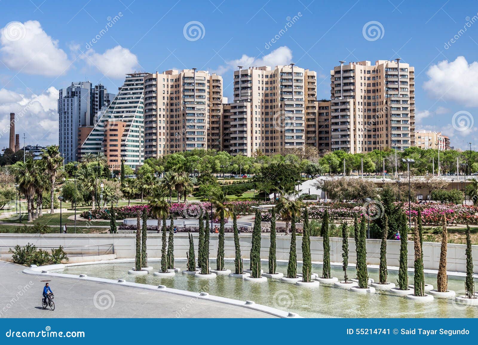 Valencia skyline editorial photo. Image of landmark, architecture ...