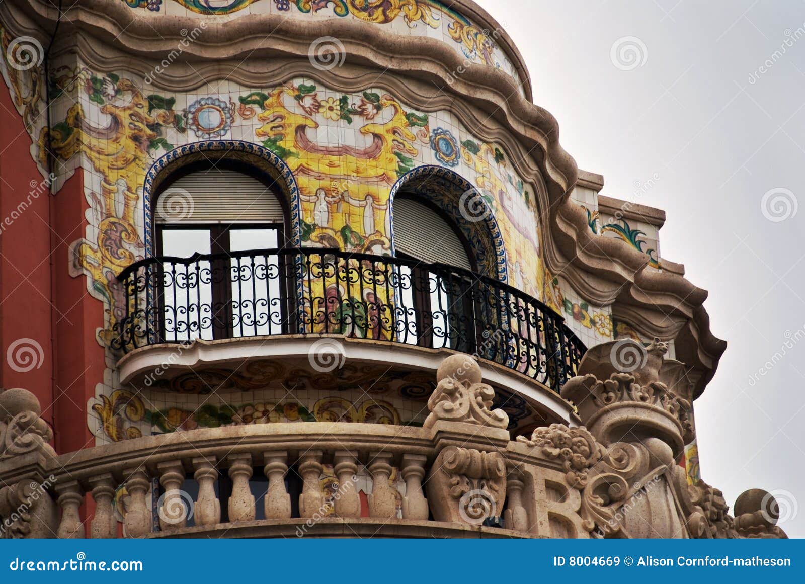 Valencia Spain Balcony stock image. Image of ornate, painted - 8004669
