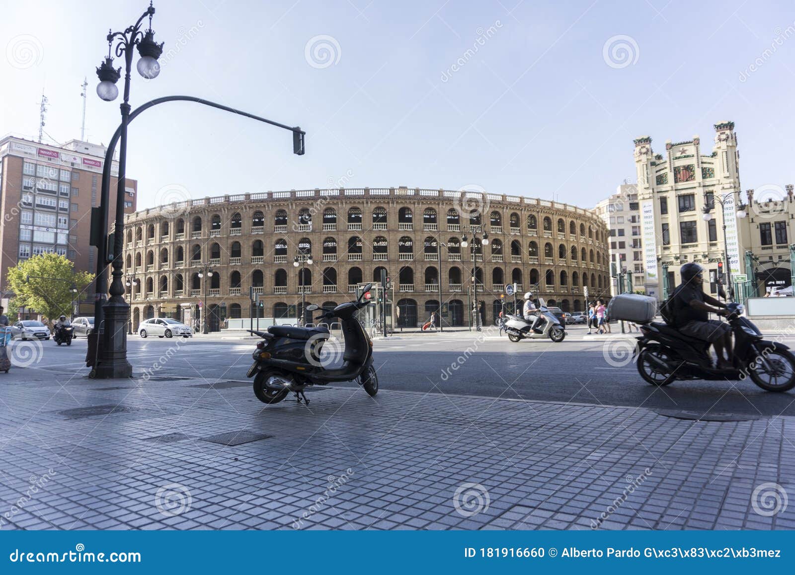 Valencia, Spain,6,8,2015: Bullring of Valencia Seen from Outside ...